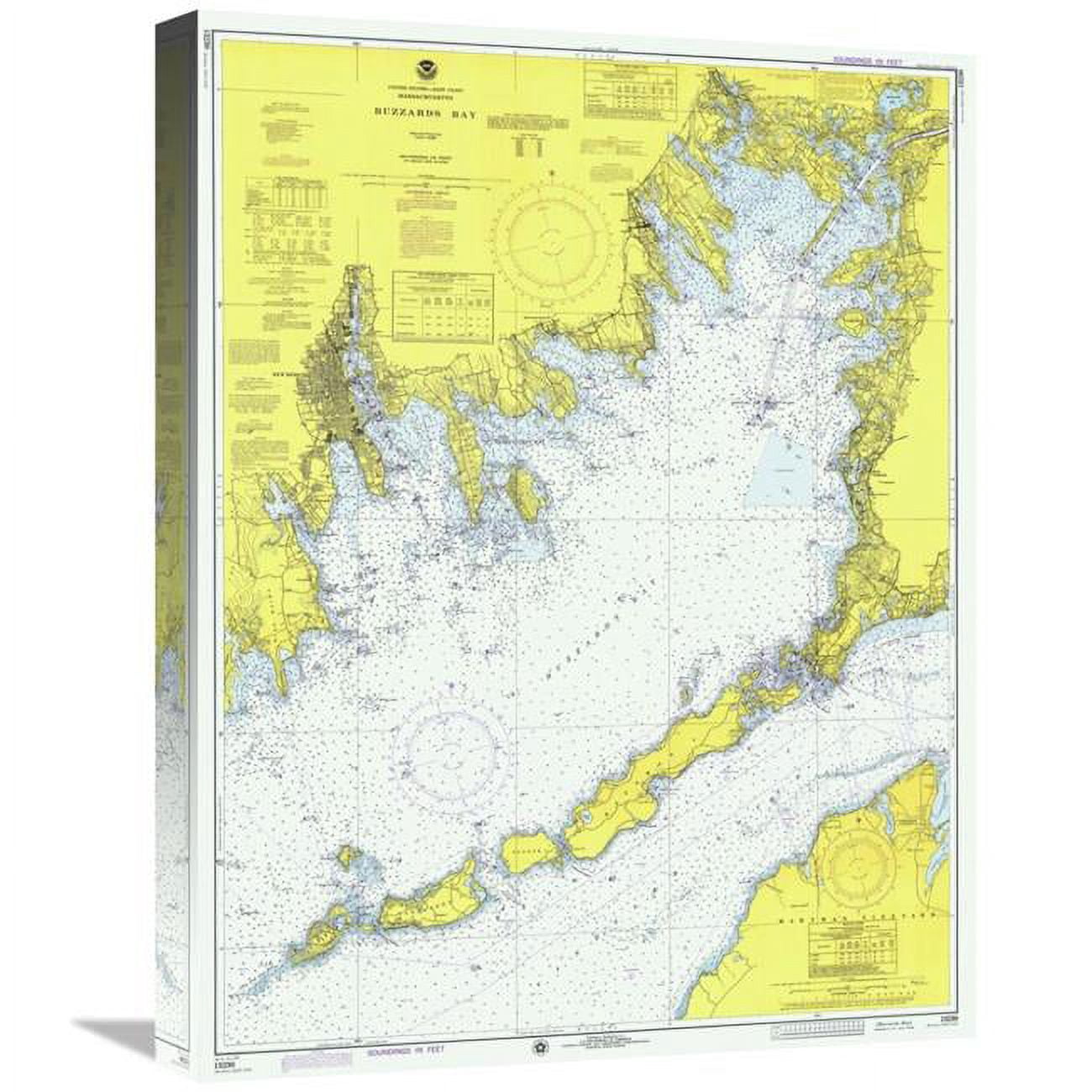 Global Gallery Nautical Chart - Buzzards Bay CA. 1974 Art Print - NOAA ...