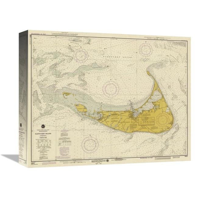 Global Gallery Nautical Chart - Nantucket Island CA. 1975 - Sepia ...
