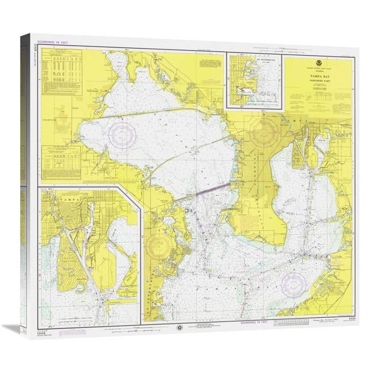 Global Gallery Nautical Chart - Tampa Bay - Northern Part CA. 1975 Art ...
