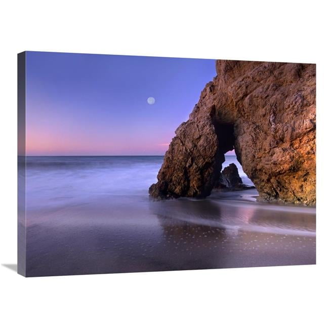 Global Gallery Sea Arch & Full Moon Over El Matador State Beach - Malibu - California Art Print ...
