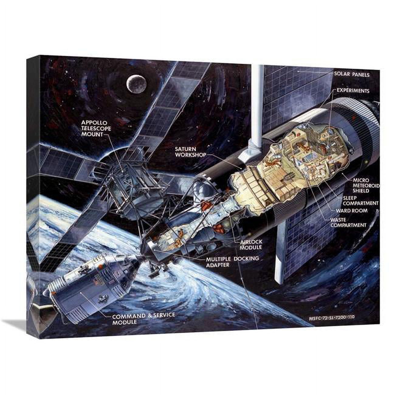 Global Gallery Skylab - Cutaway Illustration - 1972 Art Print - NASA ...
