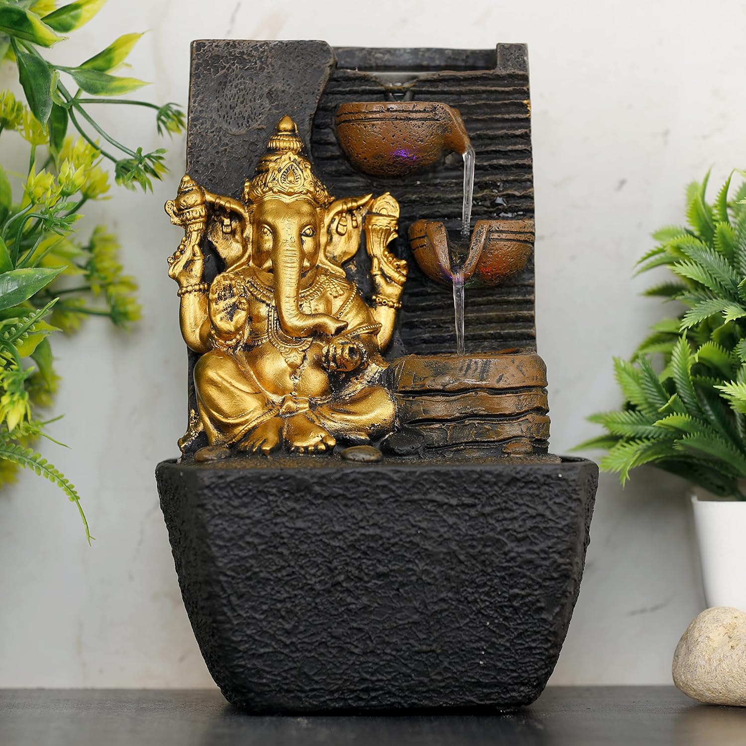 Global Grabbers Polyresin Table Top Indoor Outdoor Water Fall Fountain ...