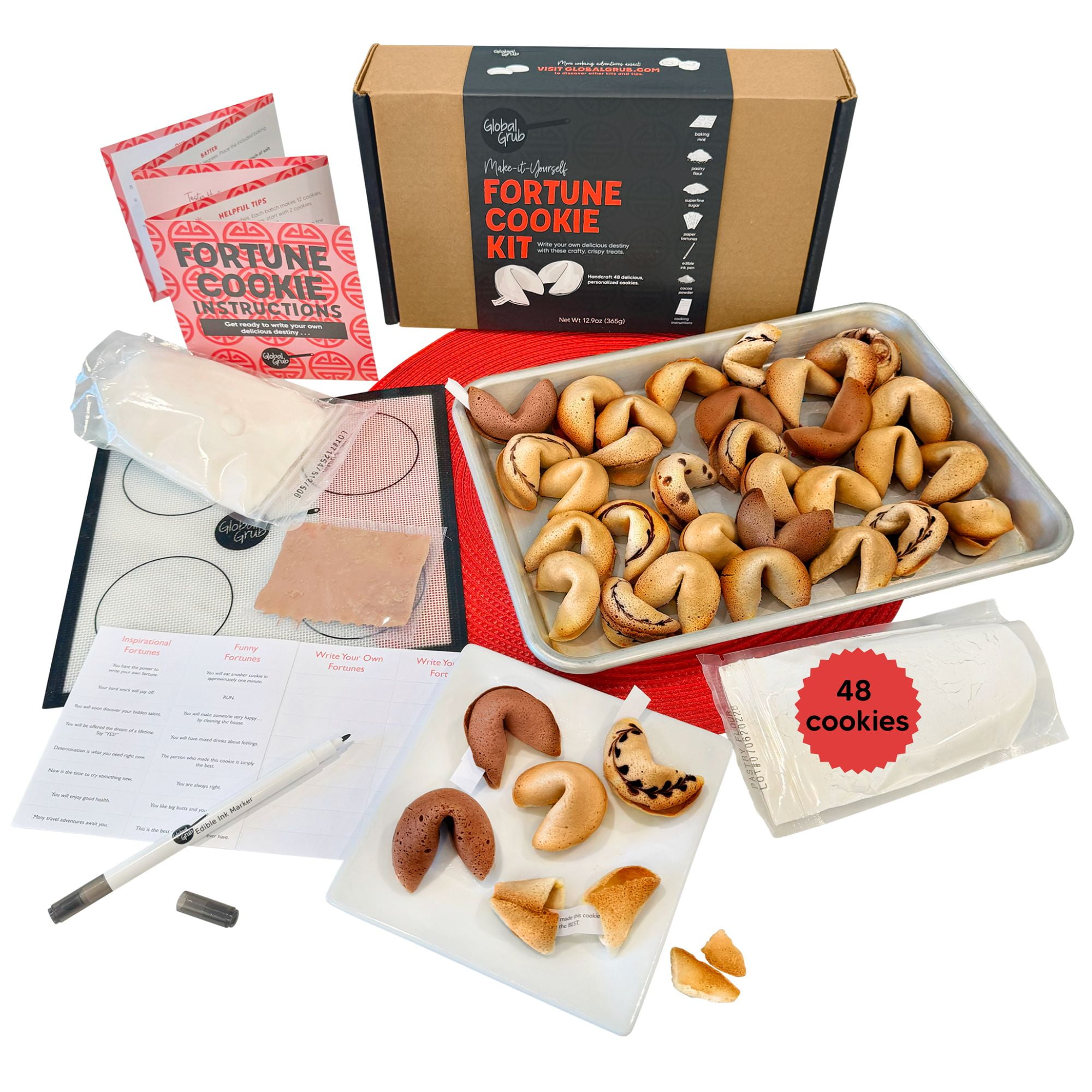 Global Grub DIY Fortune Cookie Kit | Makes 48 personalized cookies w ...