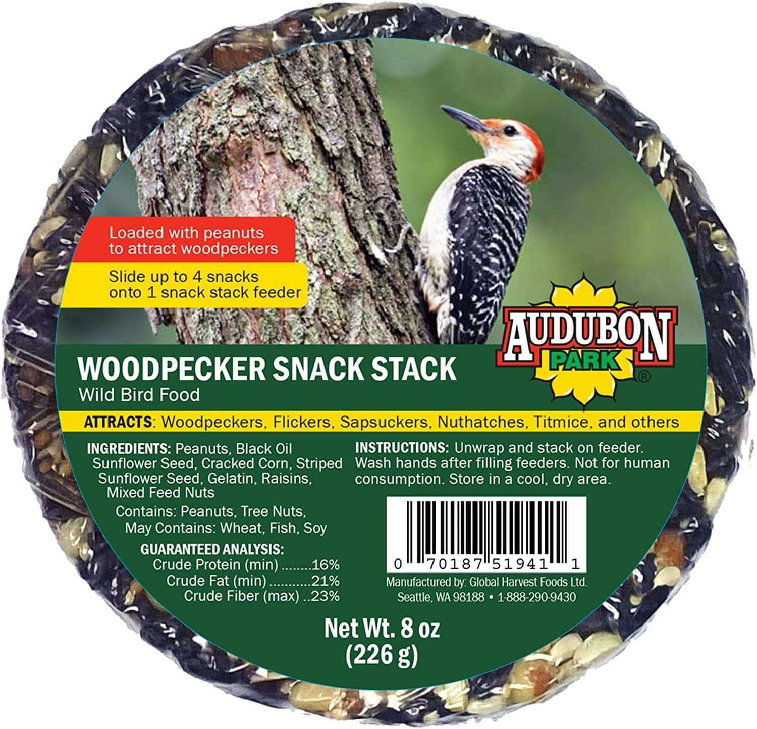 Wildlife Sciences Songbird Treats 8 oz. Woodpecker Crunch Seed Snack ...