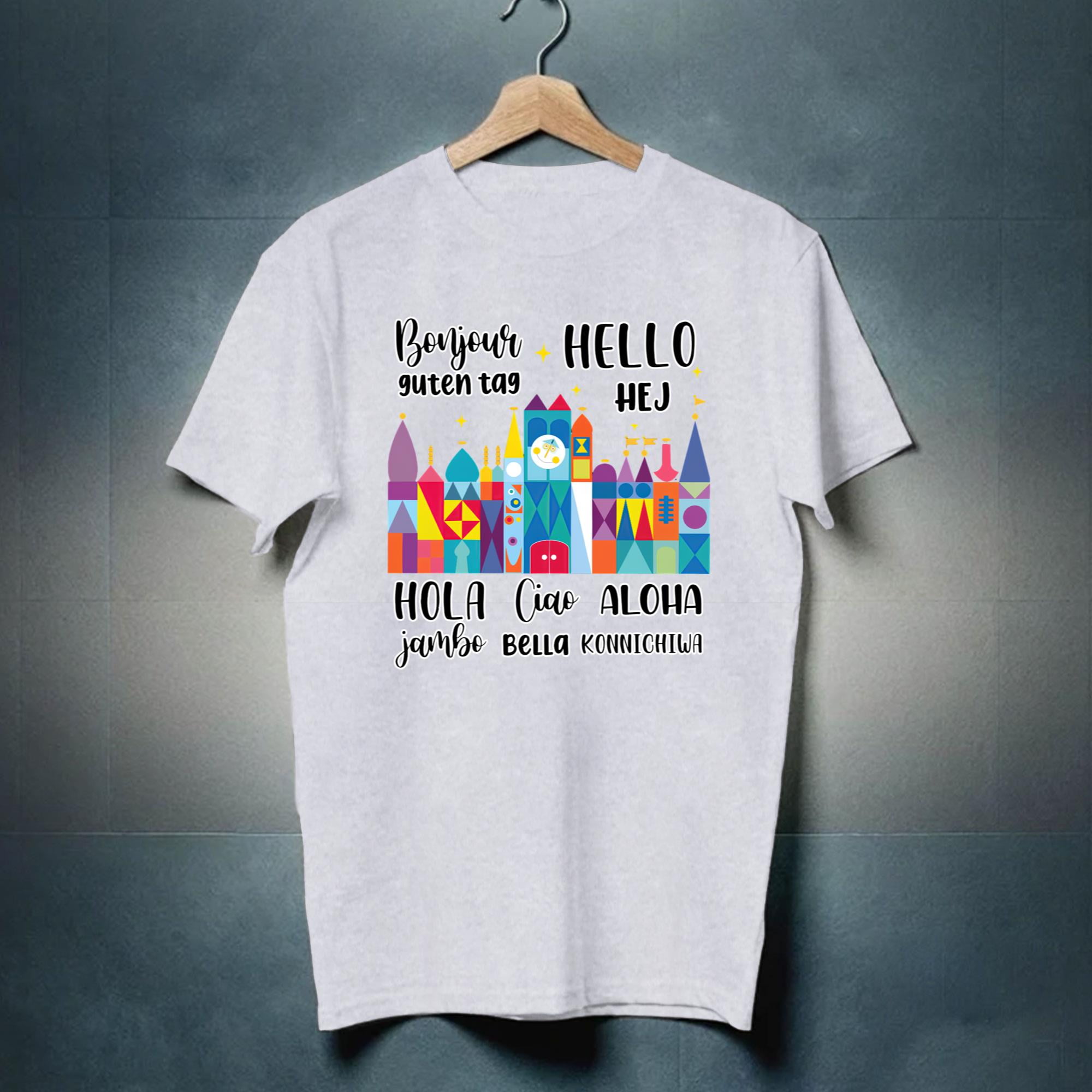 Global Hello Multilingual Graphic Shirt, World Unity Family Matching Tee, Cultural Adventure ...