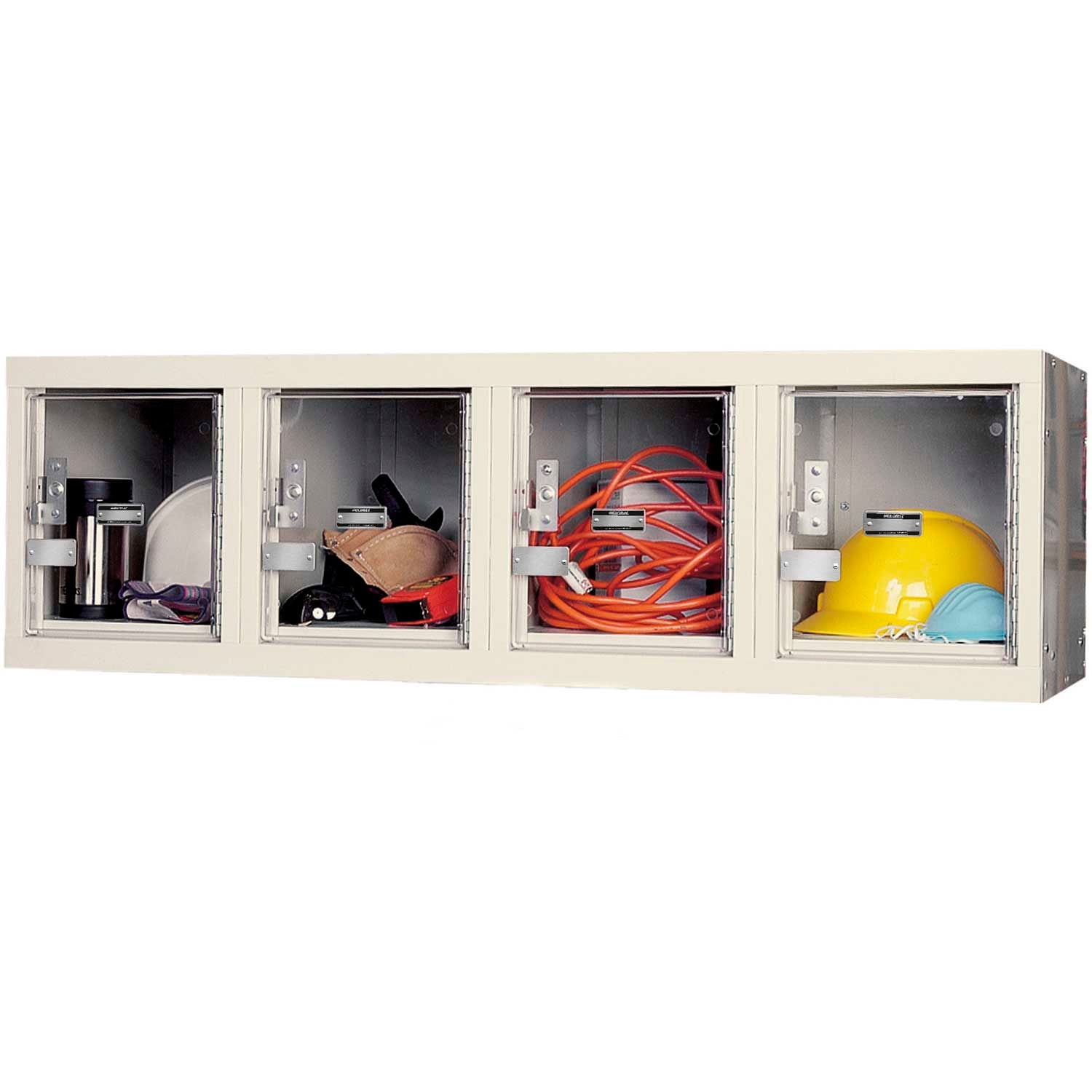 Global Industrial 1-Tier 4 Door Clear View Wall Locker, 12"Wx18"Dx12"H ...