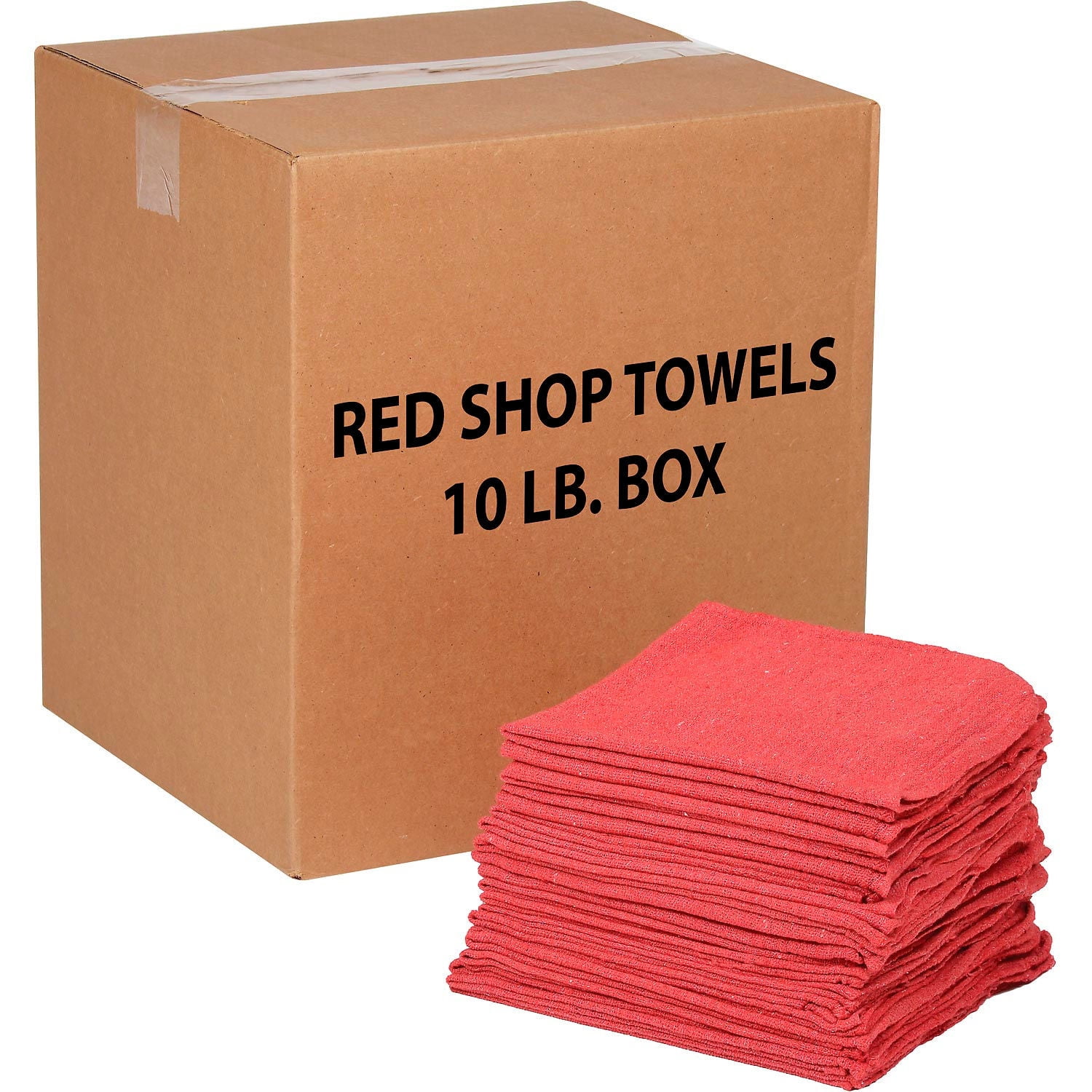 Global Industrial 10 Lb.Box 100% Cotton Shop Towels, Red - Walmart.com