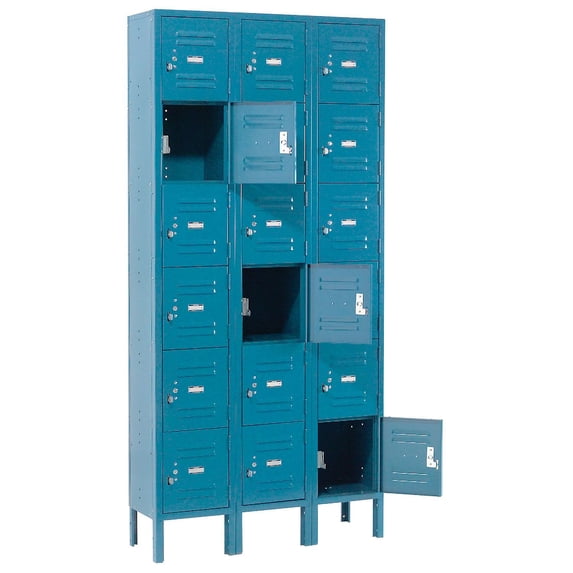 Six Tier Locker, 12x15x12, 18 Door, Unassembled, Blue - Walmart.com