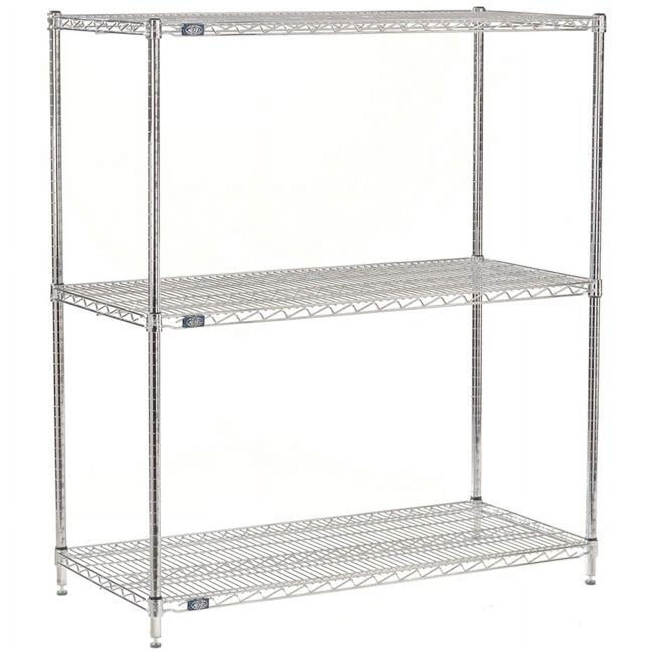 Global Industrial 12485C3 Nexel 3 Shelf Chrome Wire Shelving Unit ...