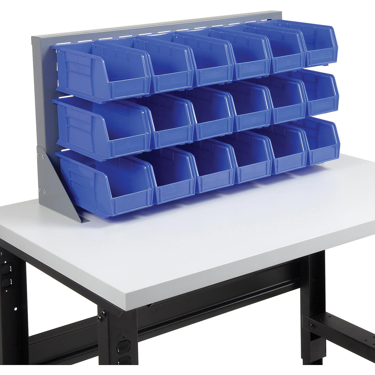 Global Industrial™ Louvered Bench Rack 36"W x 20"H - 18 of Blue Premium ...