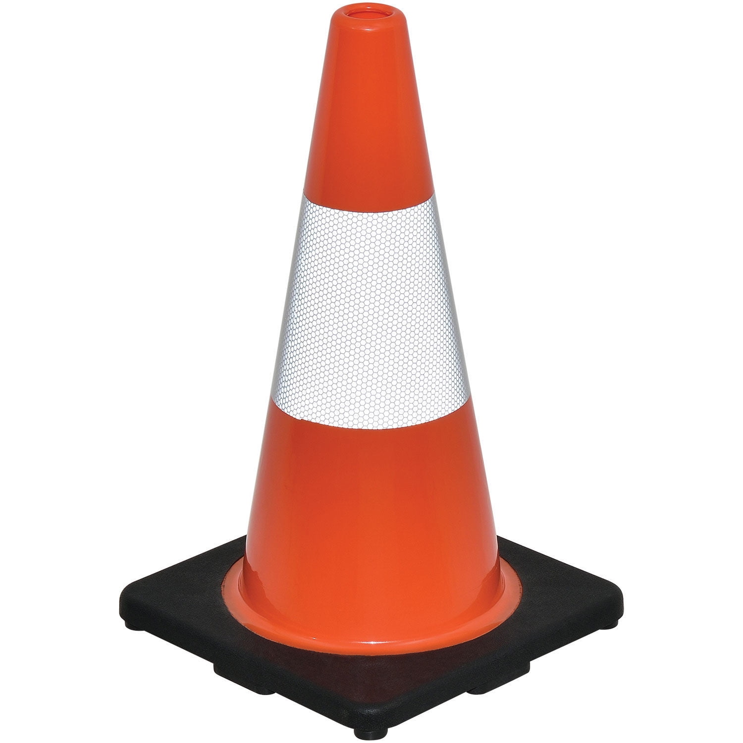 Global Industrial 18"" Traffic Cone Reflective Black Base 3 lbs ...