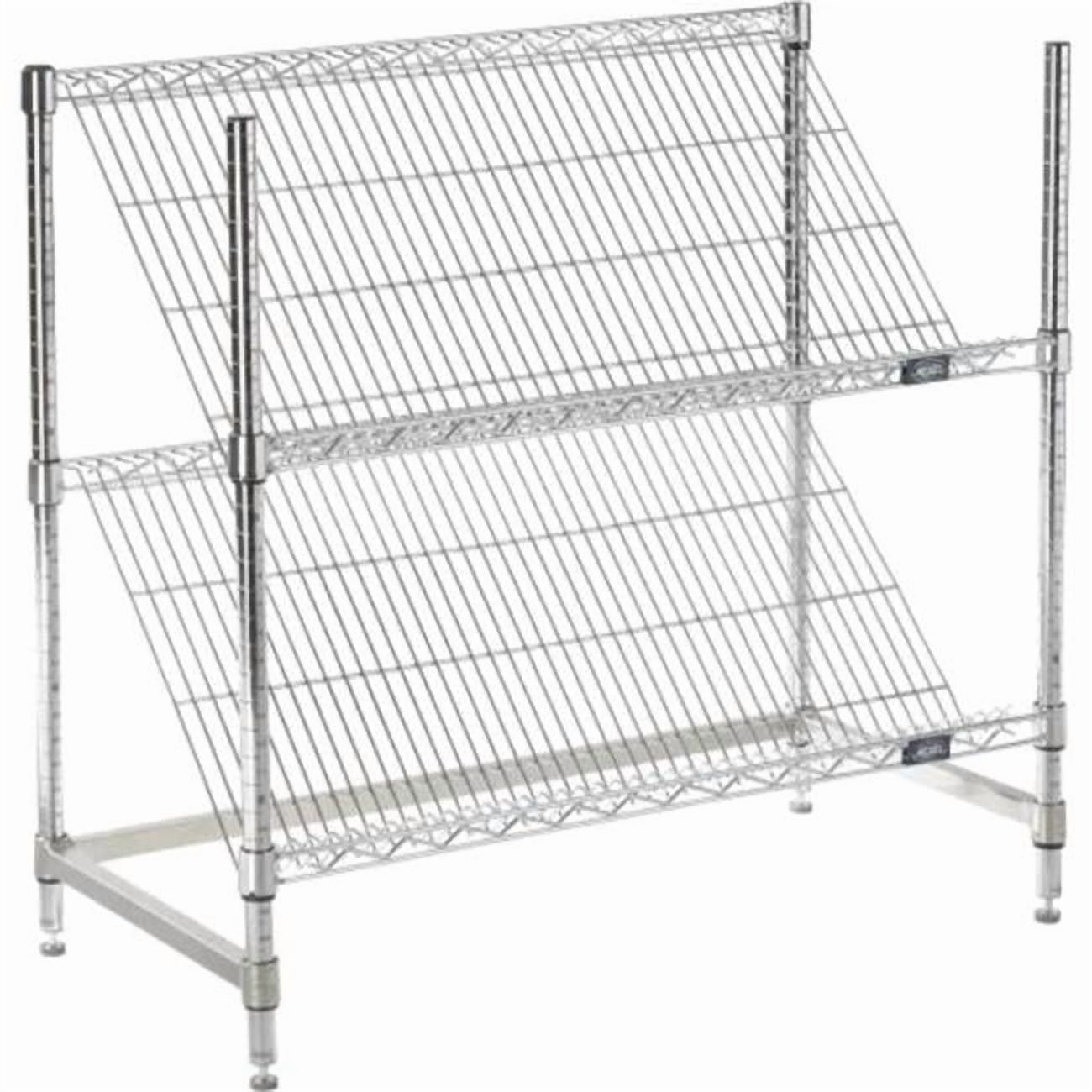 Global Industrial 18363SSC2 Nexel 2 Shelf Chrome Slant Wire Shelving ...