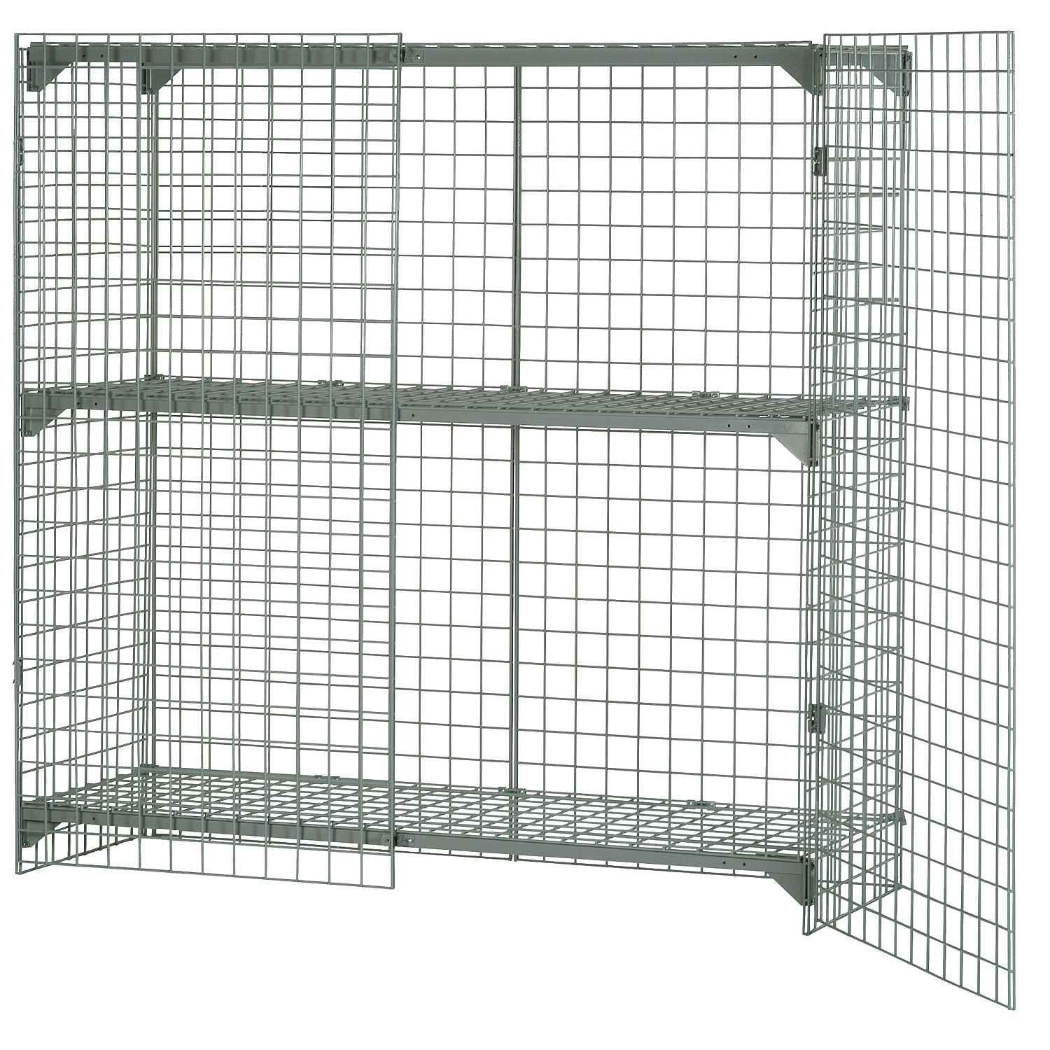 Global Industrial Wire Mesh Security Cage, 48x24x72, Gray Epoxy Finish ...