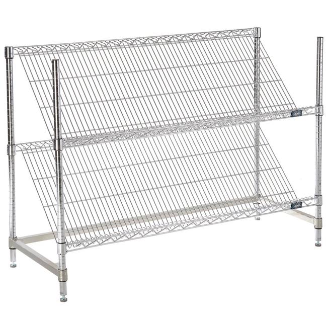Global Industrial 18483SSC2 Nexel 2 Shelf Chrome Slant Wire Shelving ...