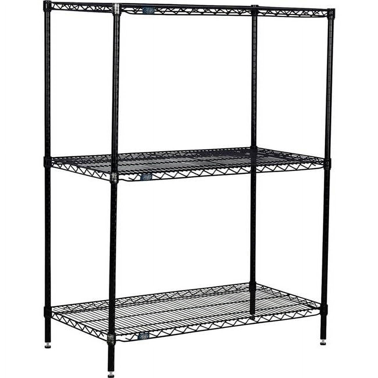 Global Industrial 18485B3 Nexel 3 Shelf Black Epoxy Wire Shelving Unit ...
