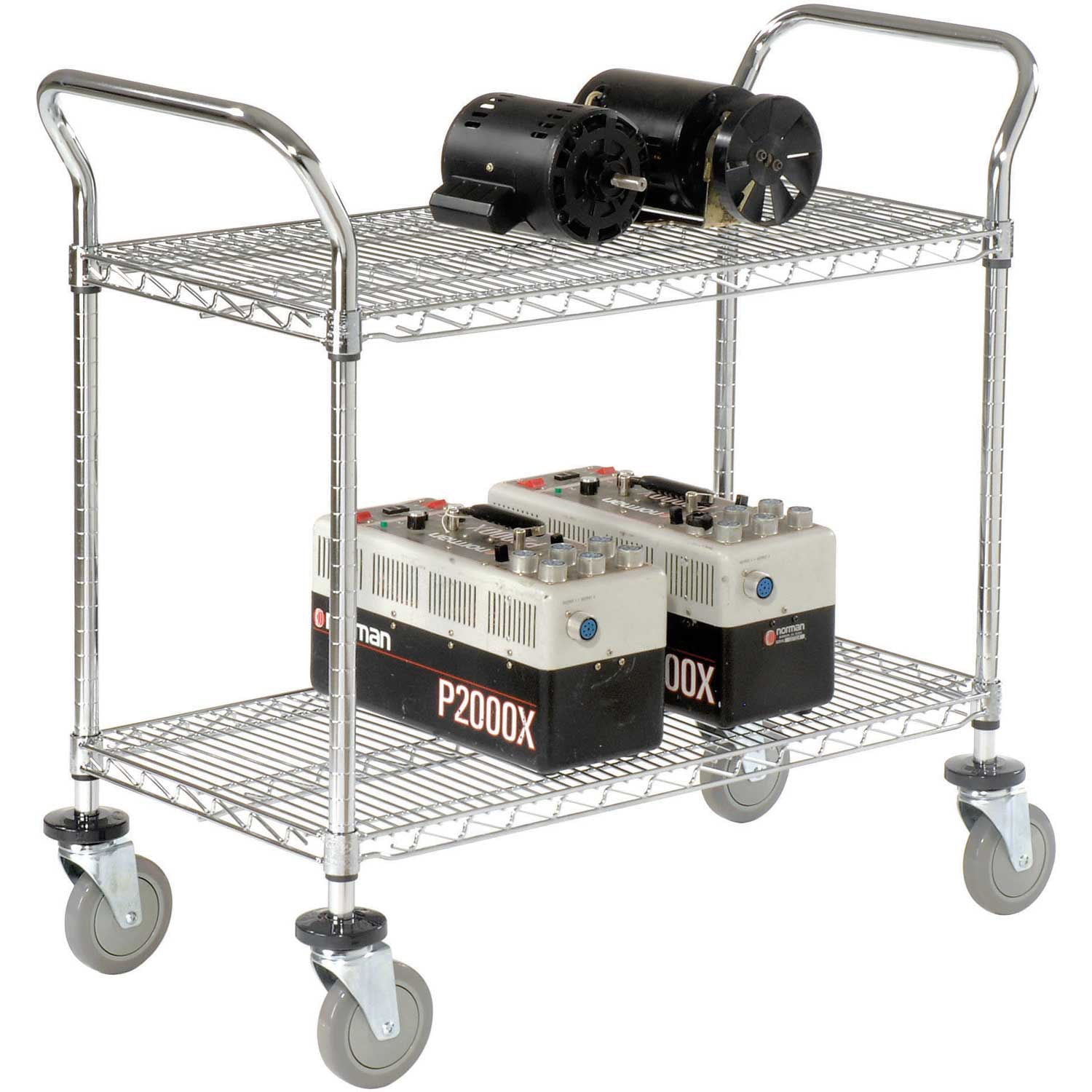 Global Industrial 188708 36 x 24 in. Nexel Wire Utility Cart, Chrome ...
