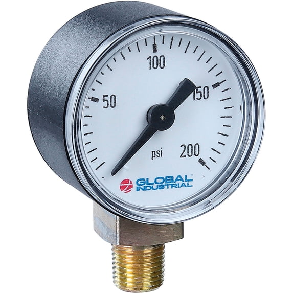 Global Industrial 2" Pressure Gauge, 300 PSI, 1/4" NPT LM, Plastic ...