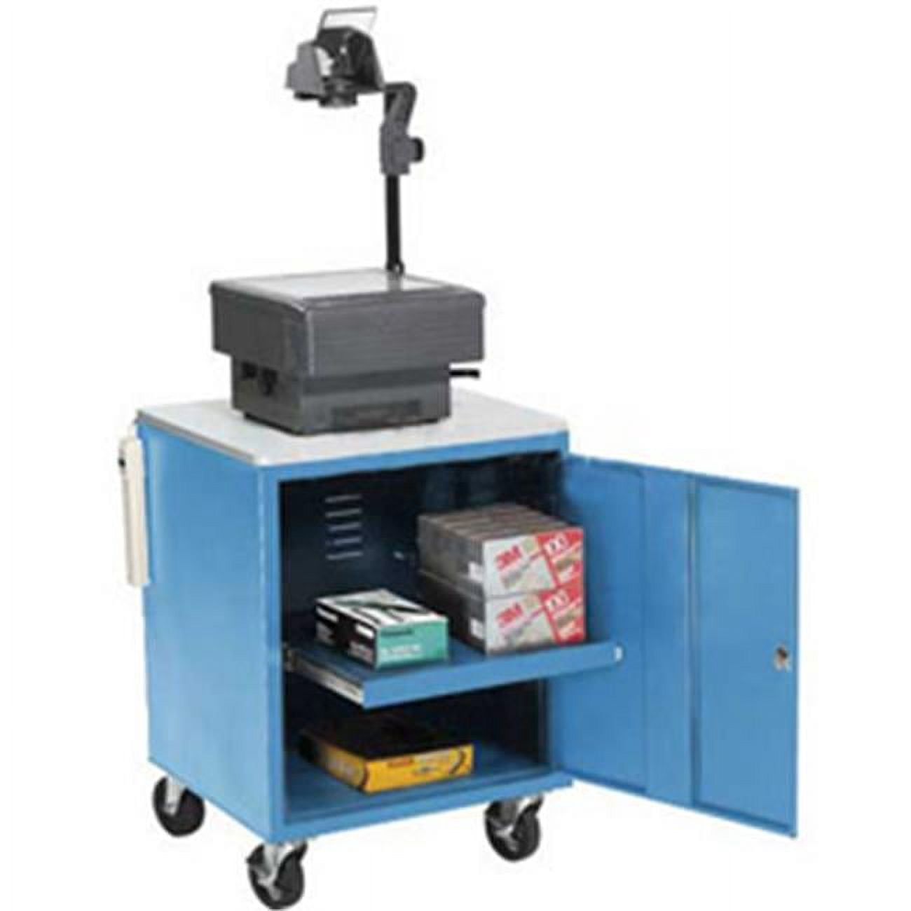 Global Industrial 241659BL Blue Security Audio Visual Cart, 500 lbs ...