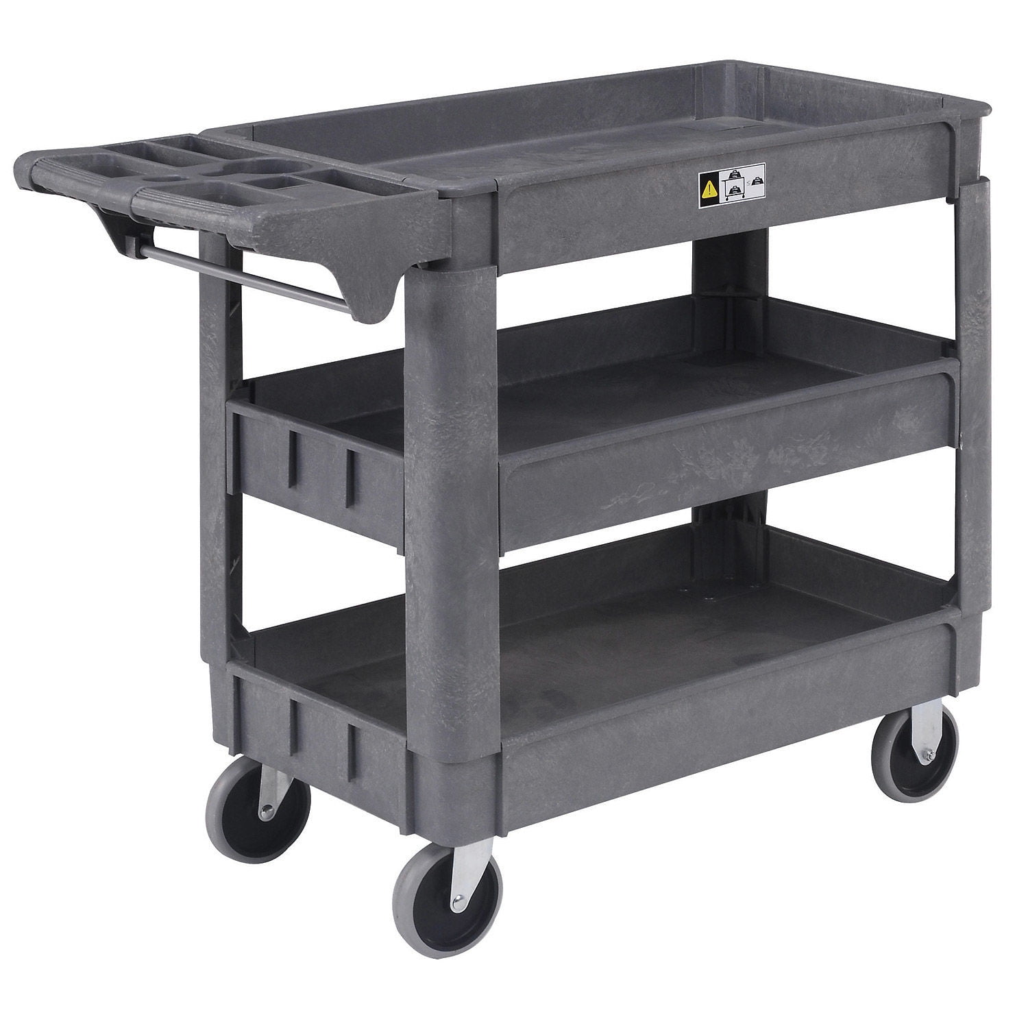 Global Industrial Utility Cart w/3 Shelves & 5"" Casters 500 lb ...