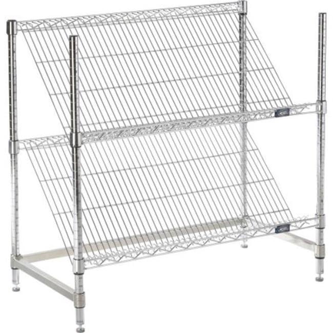 Global Industrial 24363SSC2 Nexel 2 Shelf Chrome Slant Wire Shelving ...