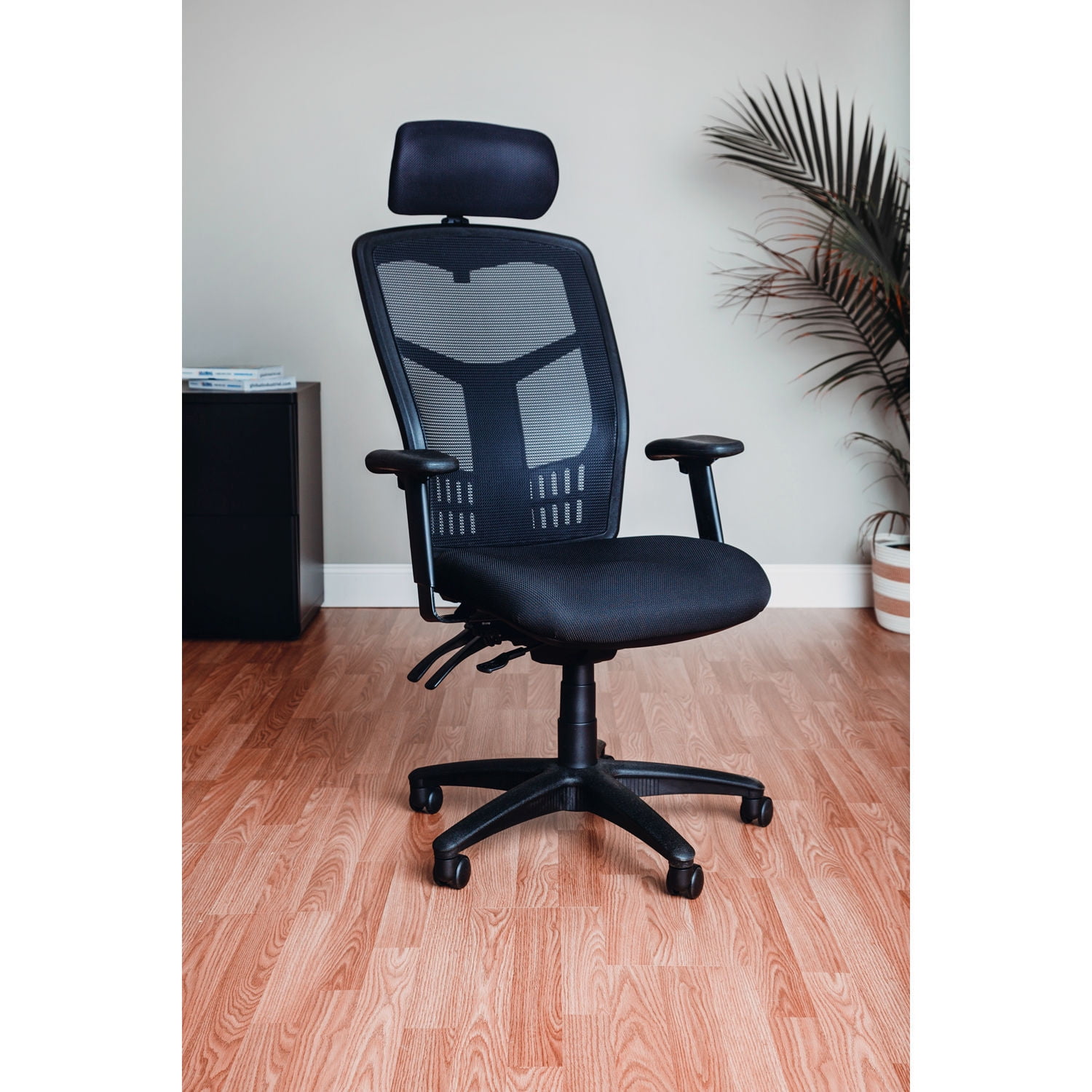 Interion Mesh Office Chair with Headrest High Back & Adjustable Arms ...