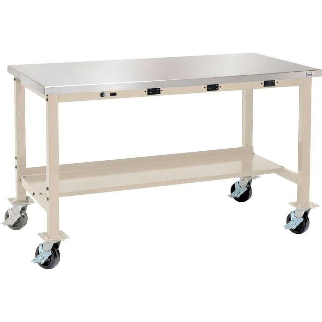 Global Industrial 253985HBTN 72 x 30 in. Mobile Production Workbench ...