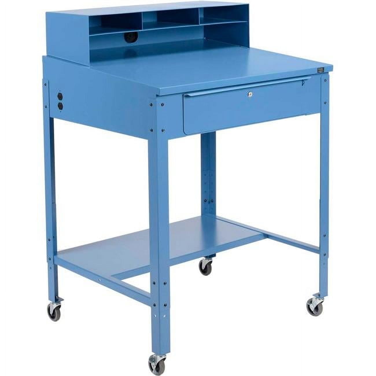 Global Industrial 254635CBL Sloped Mobile Shop Desk with Pigeonhole ...
