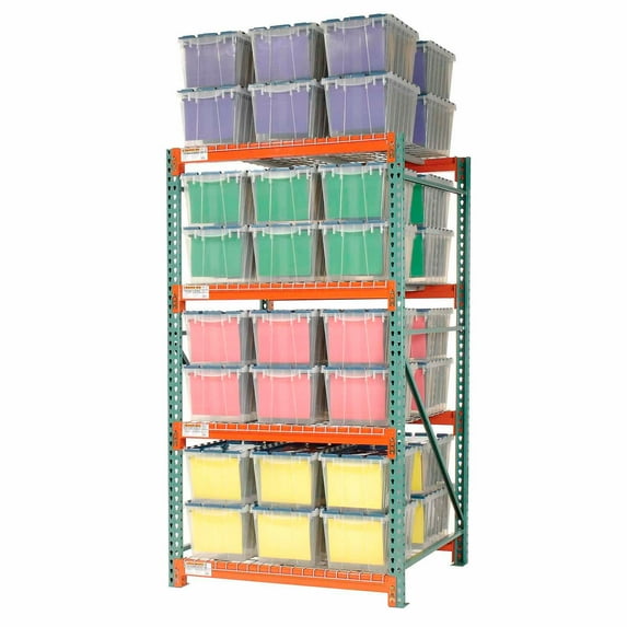 Global Industrial Record Storage Rack Starter Polyethylene Box 48"W x ...
