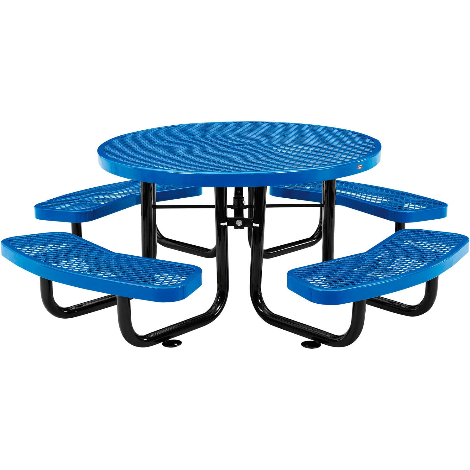 Global Industrial 46" Child Size Round Expanded Picnic Table, Blue - Walmart.com