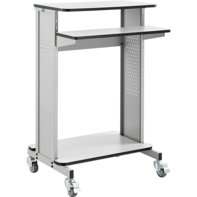 Global Industrial 277216GG Mobile Computer Workstation & Standing Desk ...