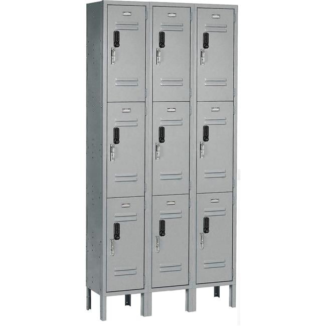 Global Industrial 290834 3-Tier 9 Door Digital Locker - 36 x 15 x 78 in ...