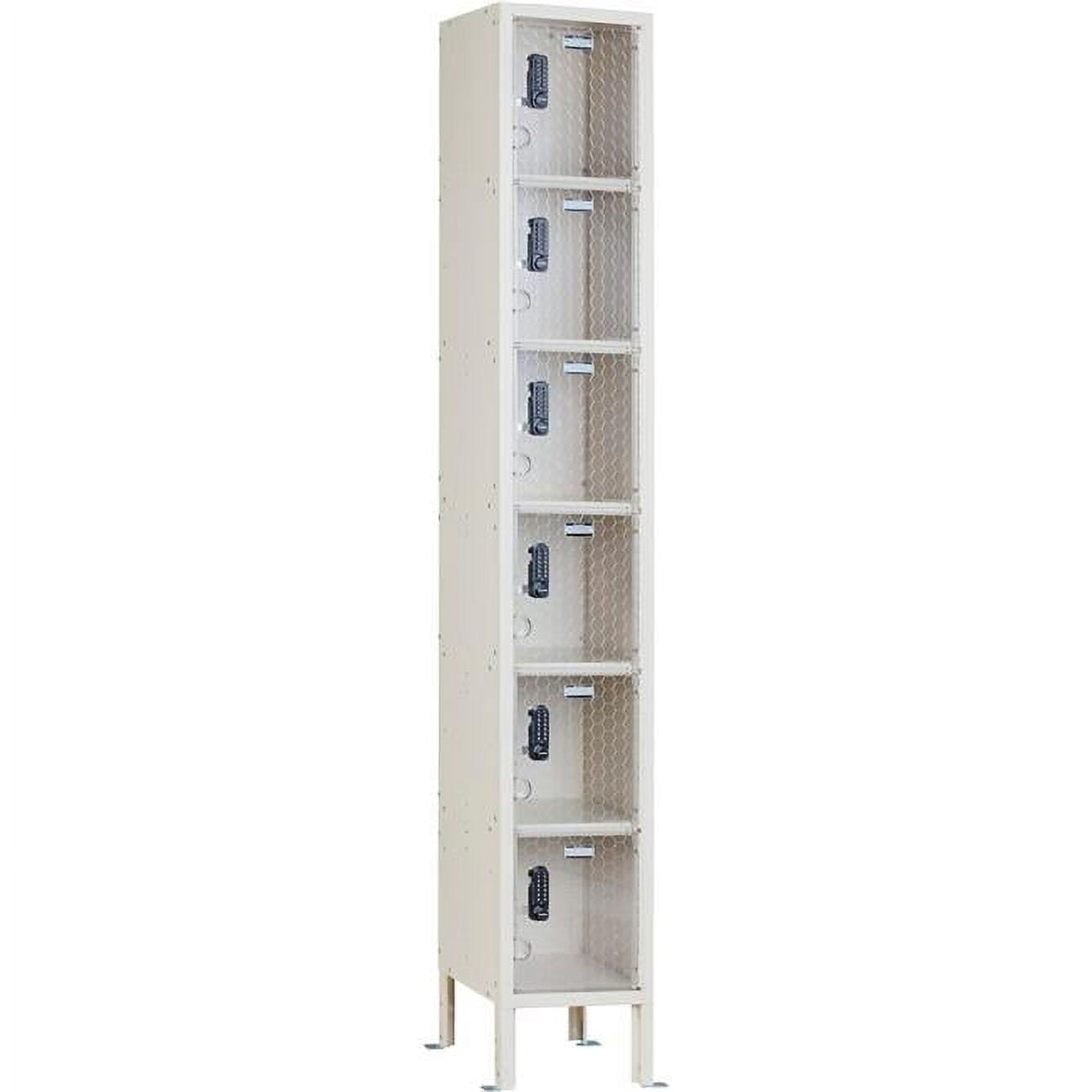 Global Industrial 298740 6-Tier 6 Door Clear View Locker - Digital Lock ...