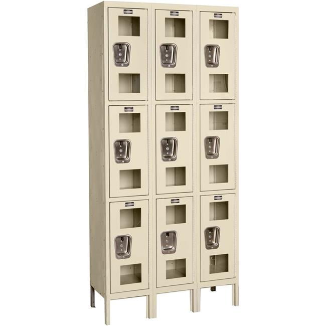 Global Industrial B2318158 3-Tier 9 Door Clear View Locker - 36 x 18 x ...