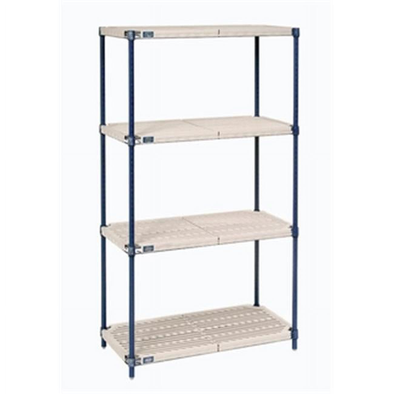 Global Industrial 30 x 18 x 63 in. Vented Plastic Shelving with Nexelon ...