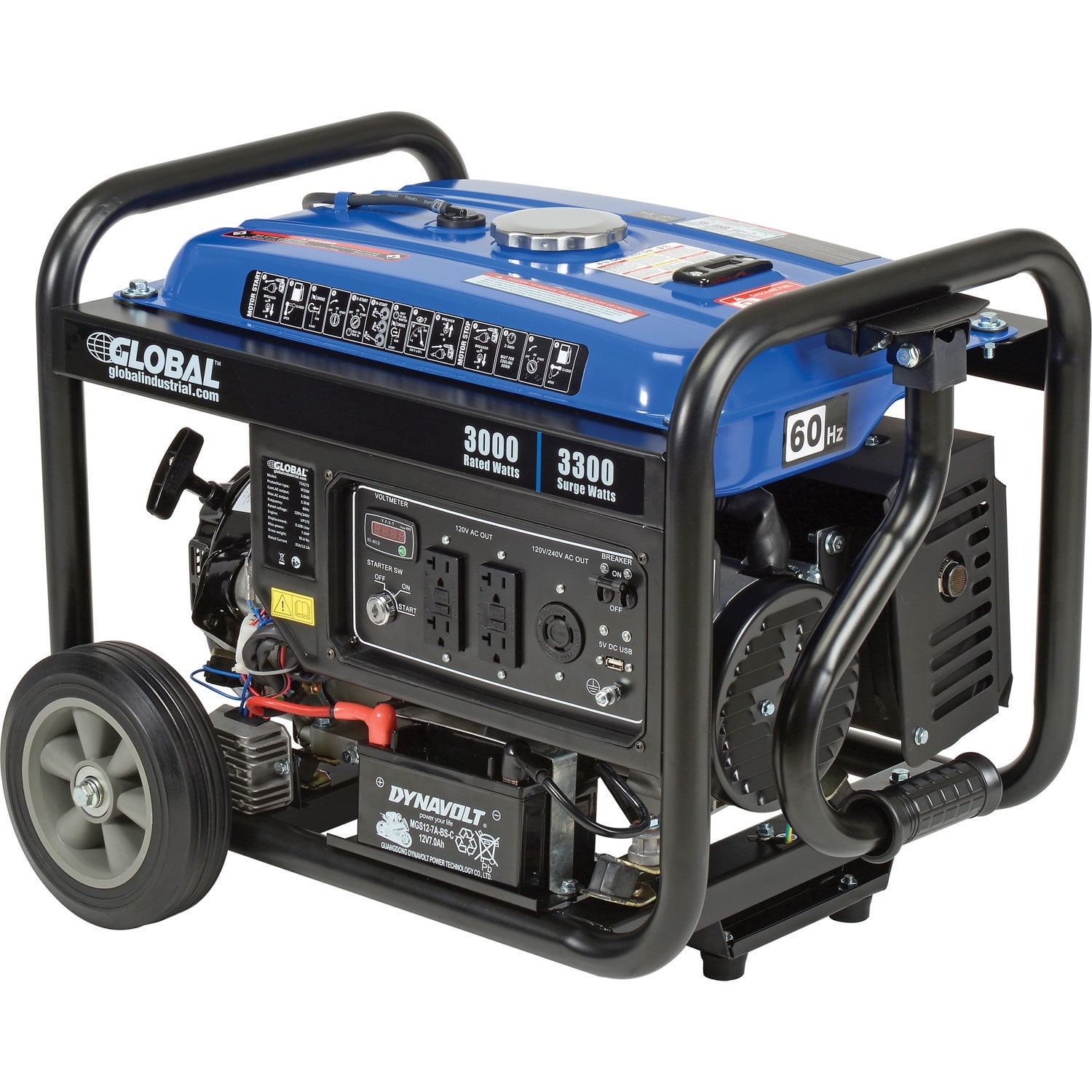 Global Industrial Portable Generator W/ Electric/Recoil Start Gasoline ...