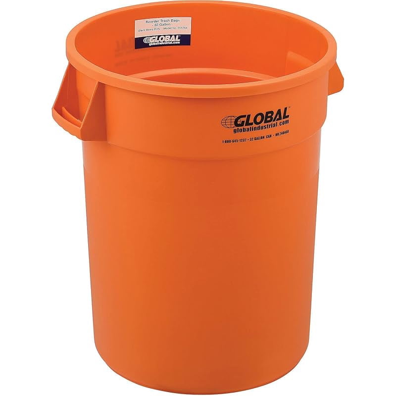 Global Industrial 32 Gallon Garbage Can, Blue, No Lid - Walmart.com