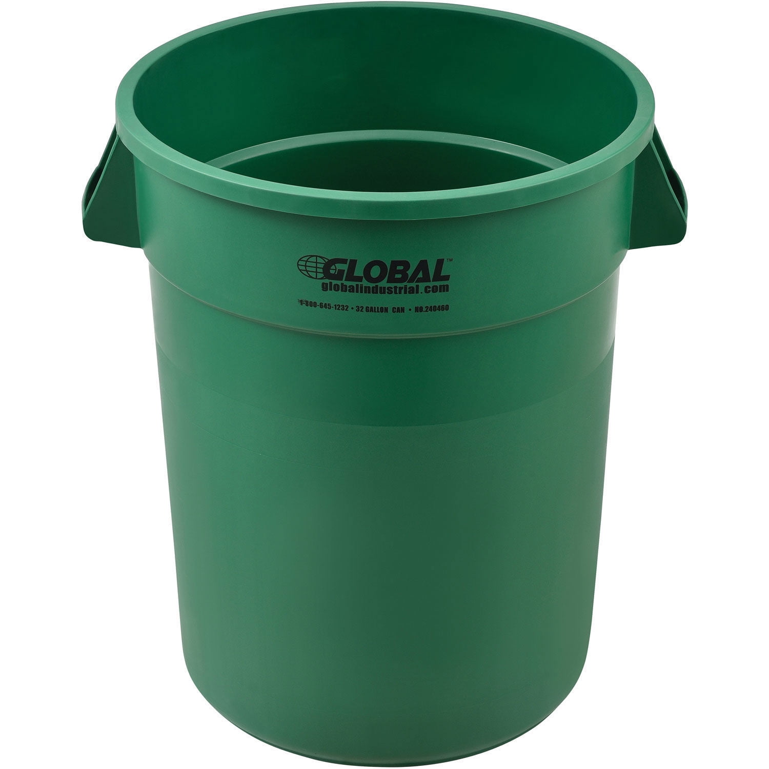 Global Industrial Plastic Trash Can - 32 Gallon Green - Walmart.com