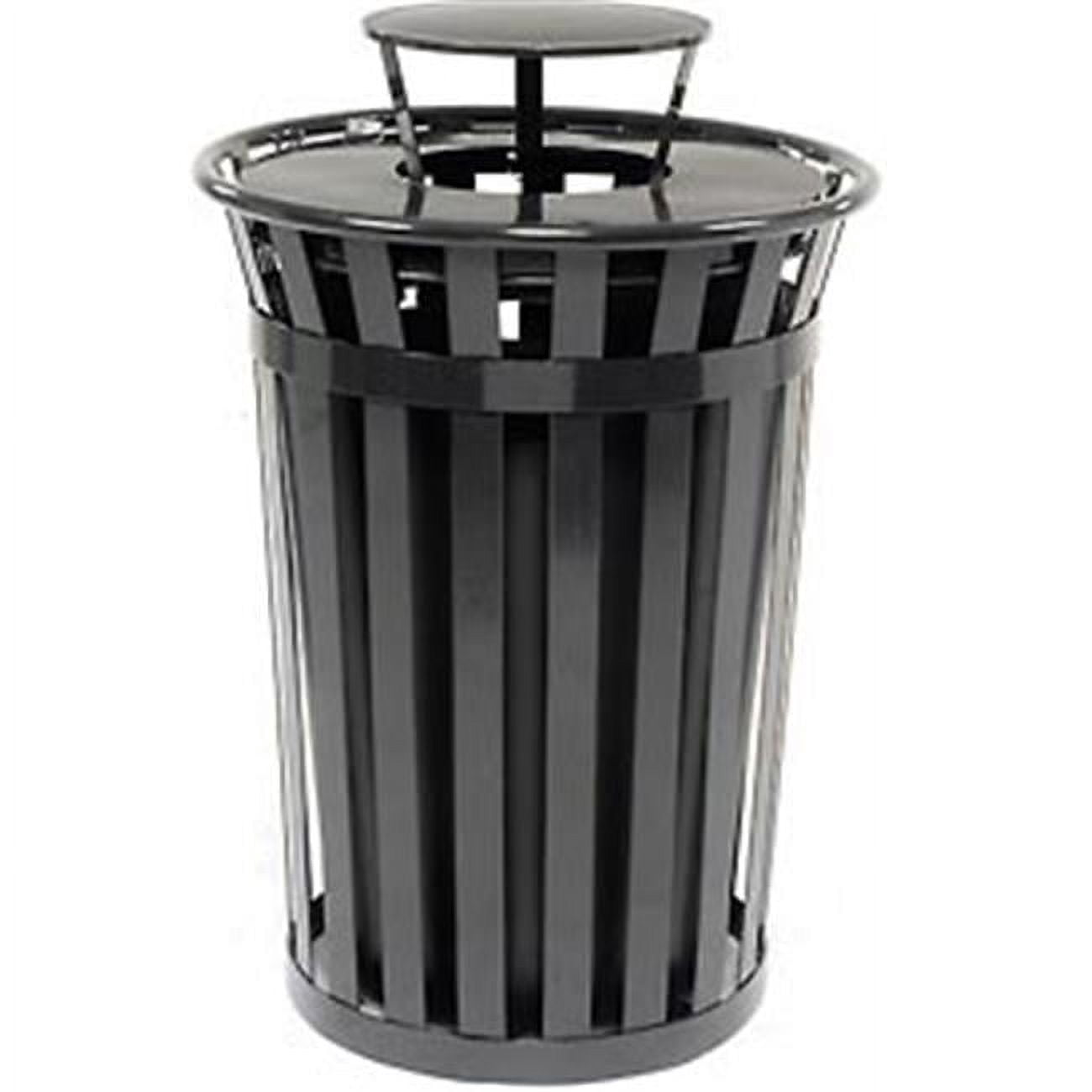 Global Industrial 36 gal Outdoor Metal Slatted Trash Receptacle with ...