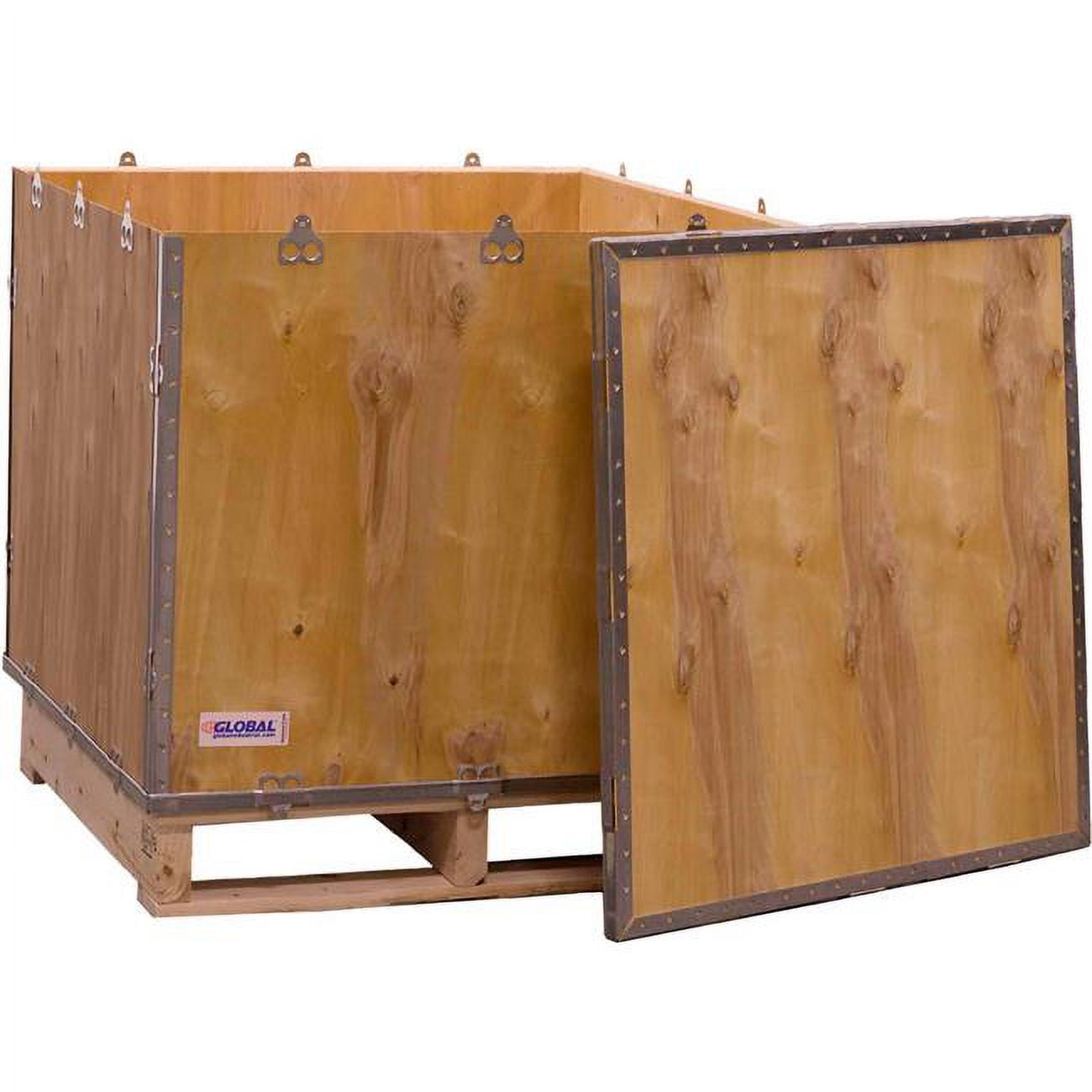 Global Industrial 4-Panel Hinged Crate with Lid & Pallet - 30 x 30 x 30 ...