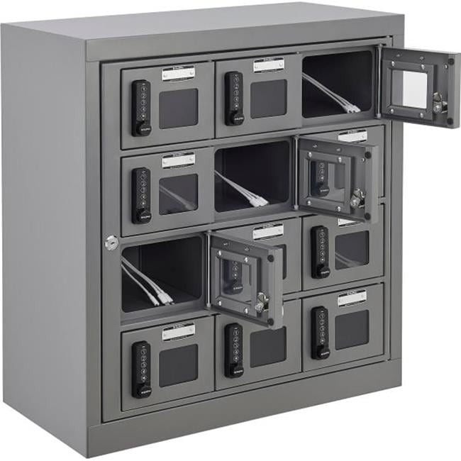 Global Industrial 413249 4-Tier 12 Door Clear View Digital Lock Cell ...