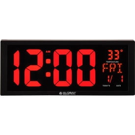 Global Industrial 4'' LED Digital Clock 6"" Power Cord with USB ...