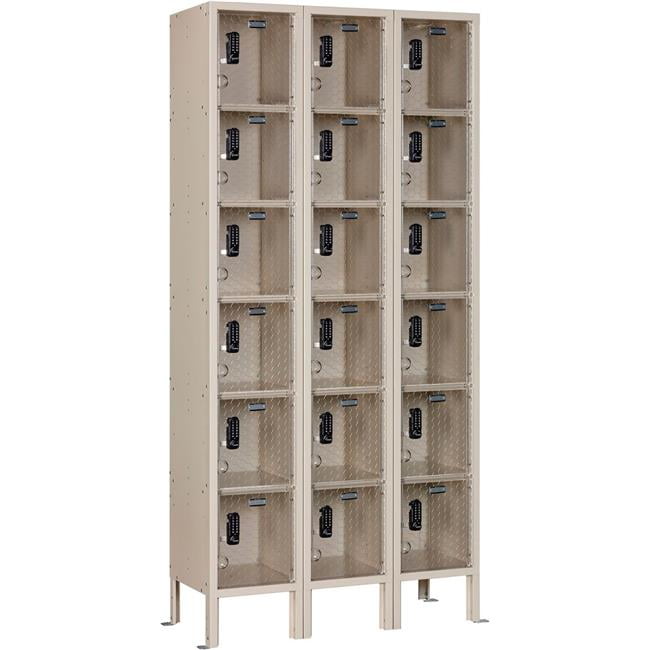 Global Industrial 412334 6-Tier 18 Door Clear View Locker - Digital ...
