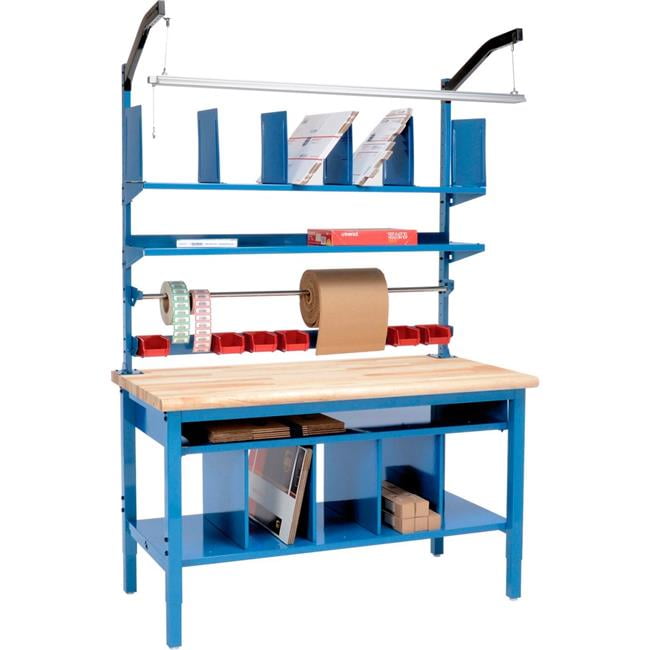 Global Industrial 412447 Complete Packing Workbench - Maple Butcher ...