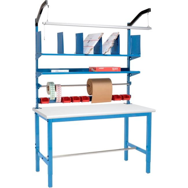 Global Industrial 412455 Packing Workbench with Riser Kit - Laminate ...