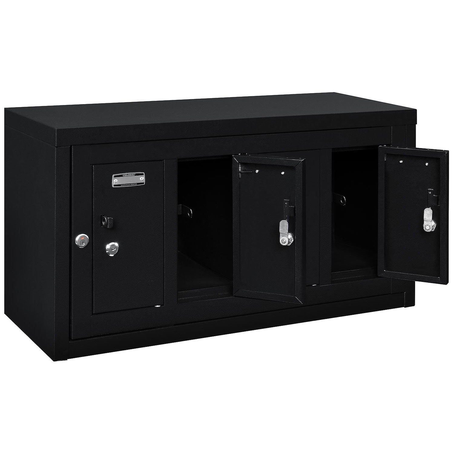 Global Industrial 1-Tier 4 Door Locker w/ Key Lock 28-1/2""Wx11-1/4 ...
