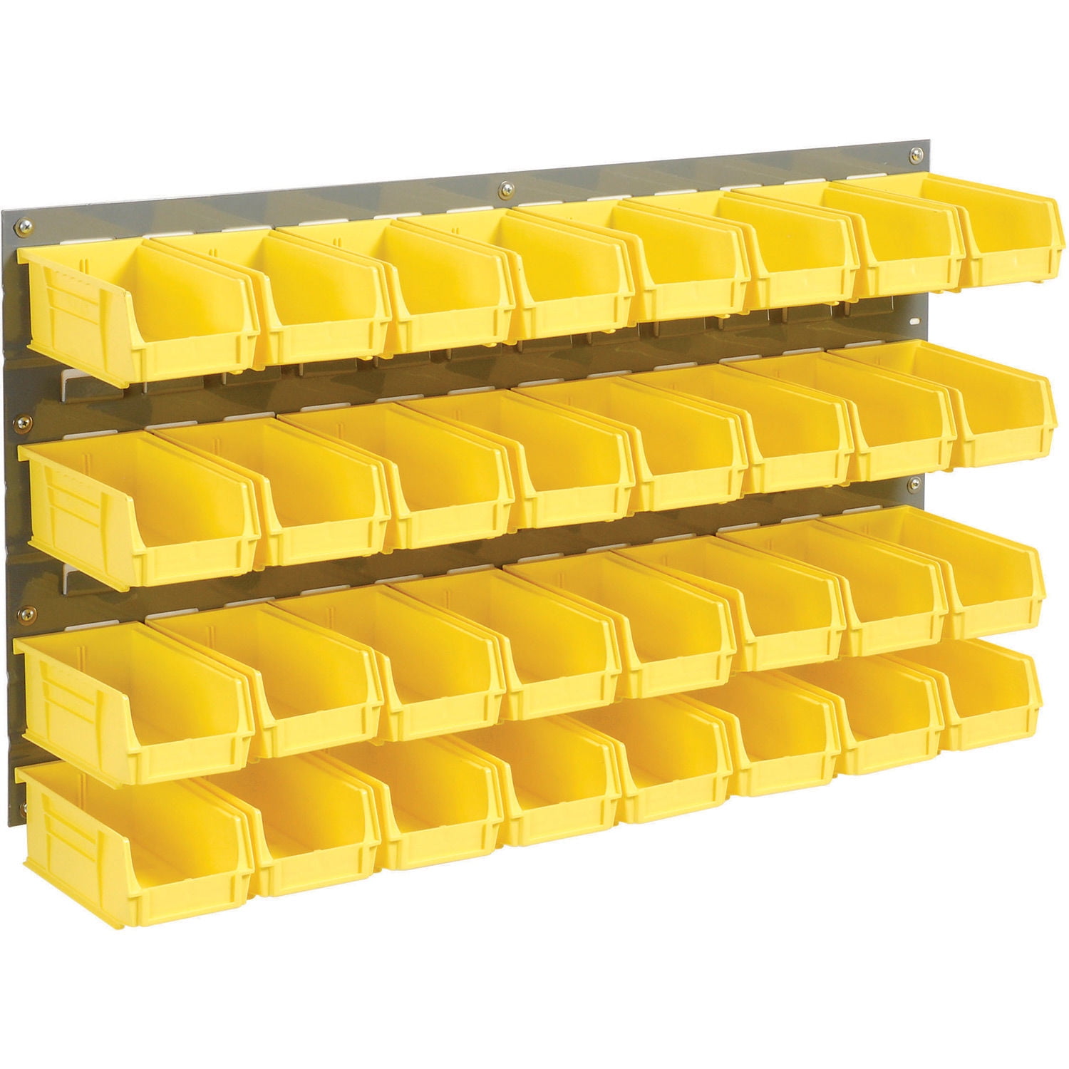 Global Industrial 550200YL Wall Bin Rack Panel with 32 Yellow 4.13 x 7. ...