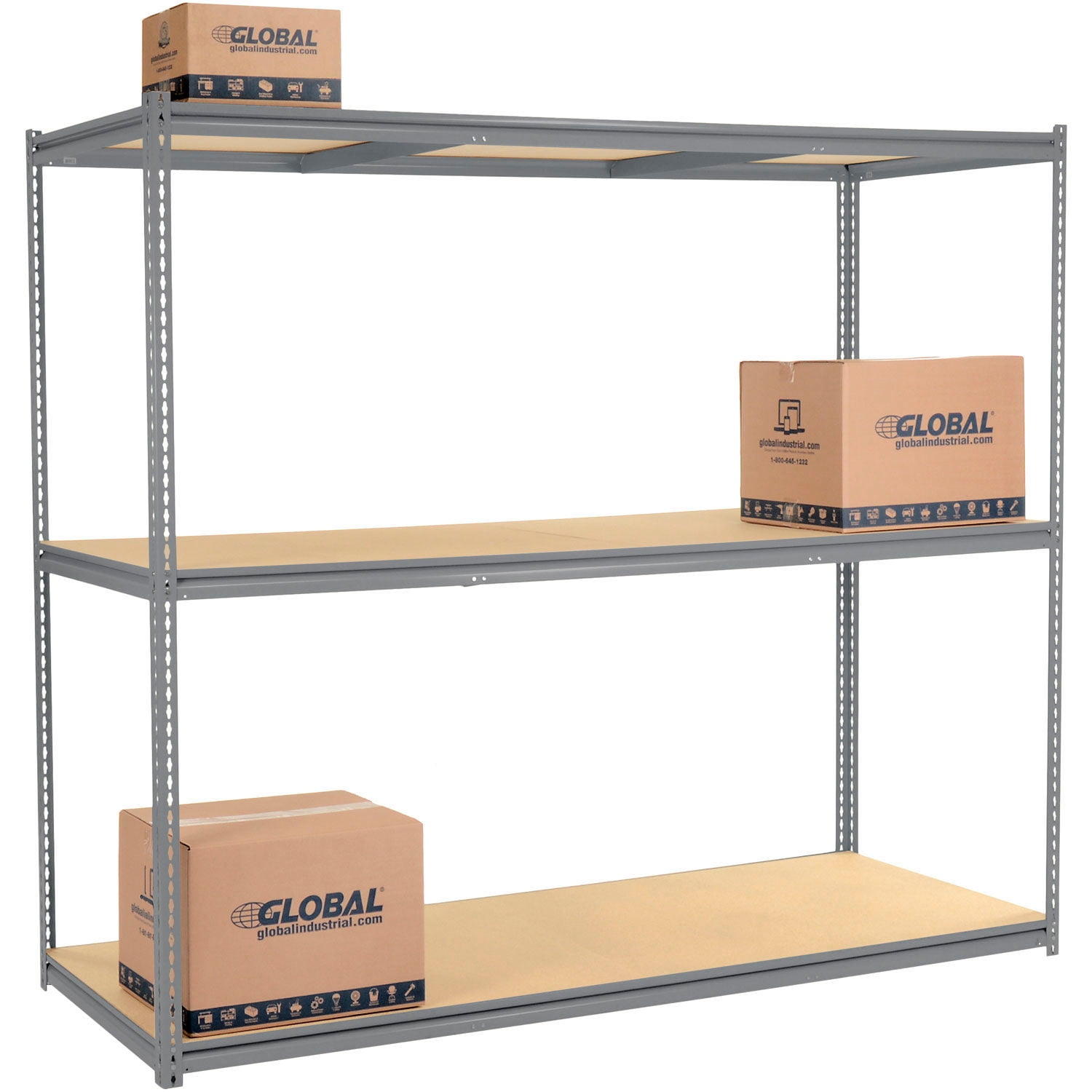 Global Industrial 580899GY 84 x 96 x 24 in. High Capacity 3 Levels ...