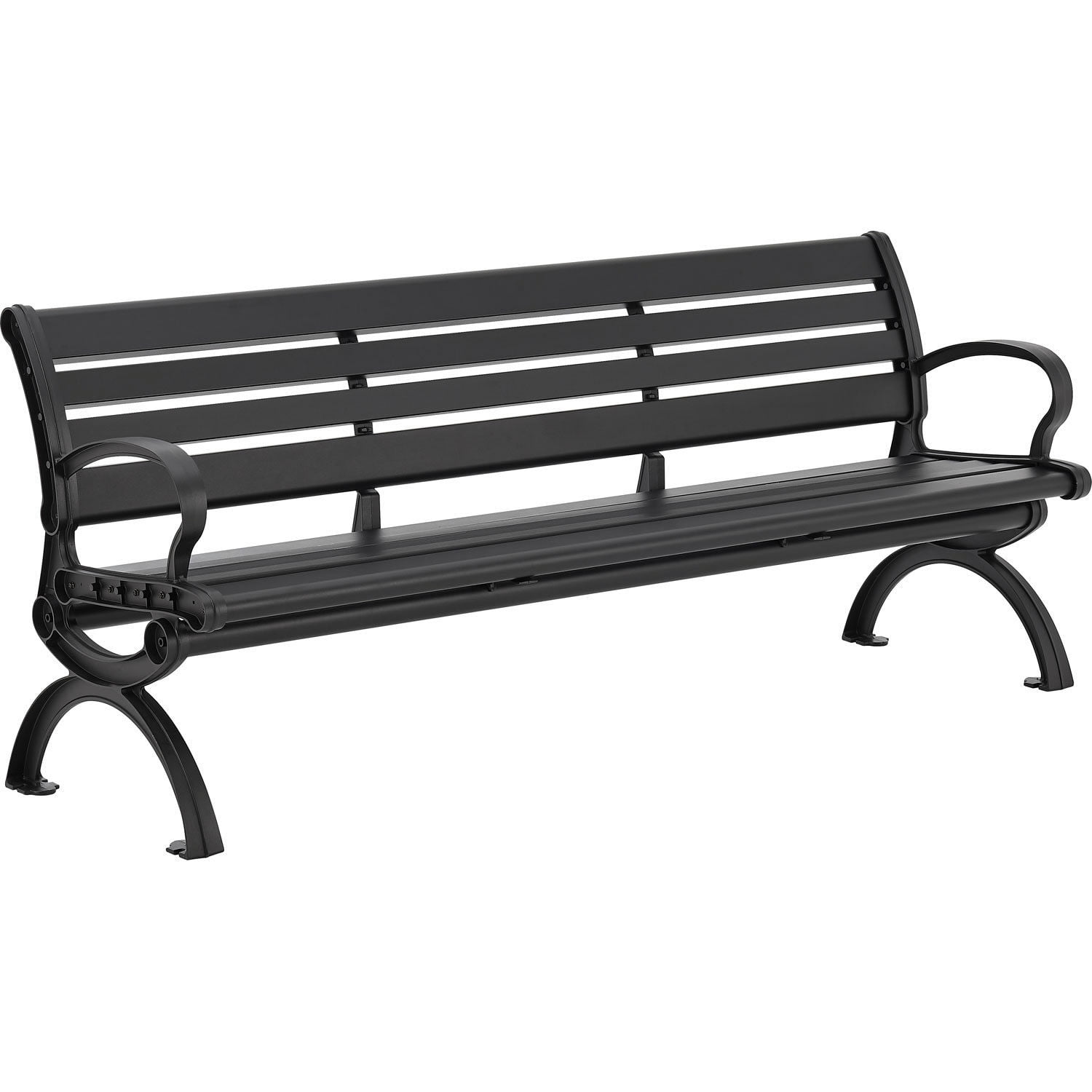 Global Industrial 6' Aluminum Park Bench with Backrest, Black - Walmart.com
