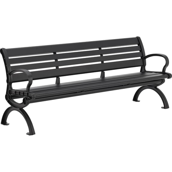 Global Industrial 6' Aluminum Park Bench with Backrest, Black - Walmart.com