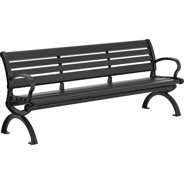 Global Industrial Black Aluminum Park Bench - Walmart Business Supplies